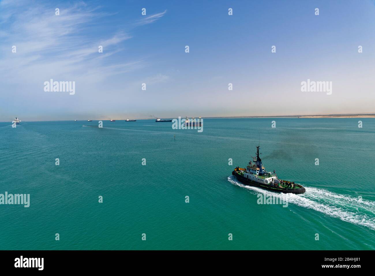 Suez Canal, tug boat, Egypt Stock Photo - Alamy