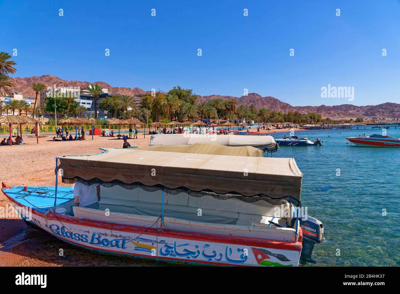 Jordan, Gulf of Aqaba, boats, Aqaba Stock Photo - Alamy