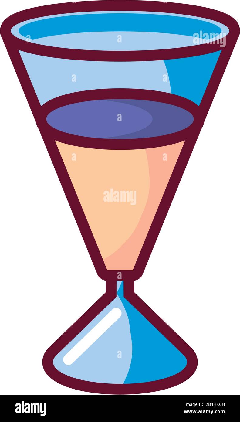 cocktail shot glass icon over white background, fill style icon, vector ...