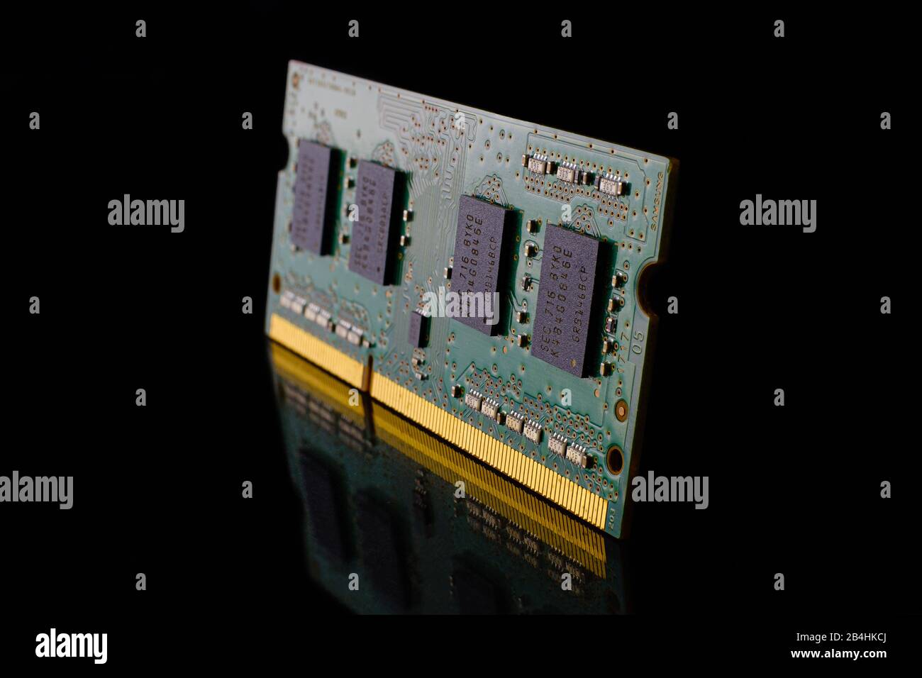 A RAM memory close-up in a black background Stock Photo - Alamy