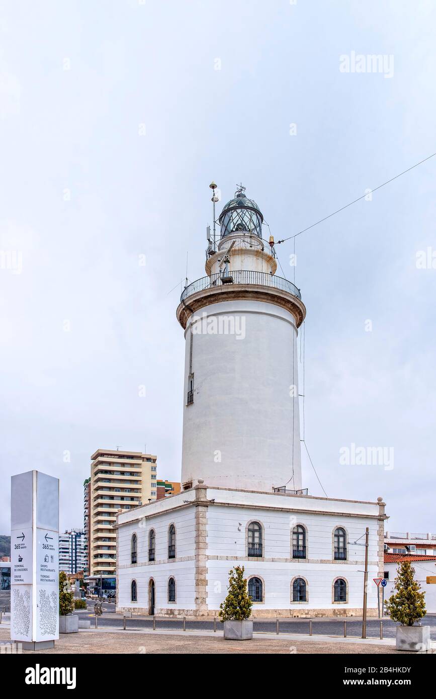Malaga port and lighthouse hi-res stock photography and images - Alamy