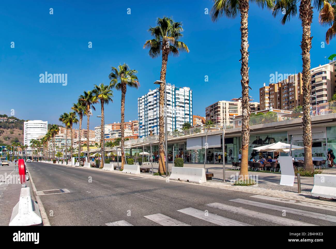 Harbor promenade in Malaga Stock Photo - Alamy