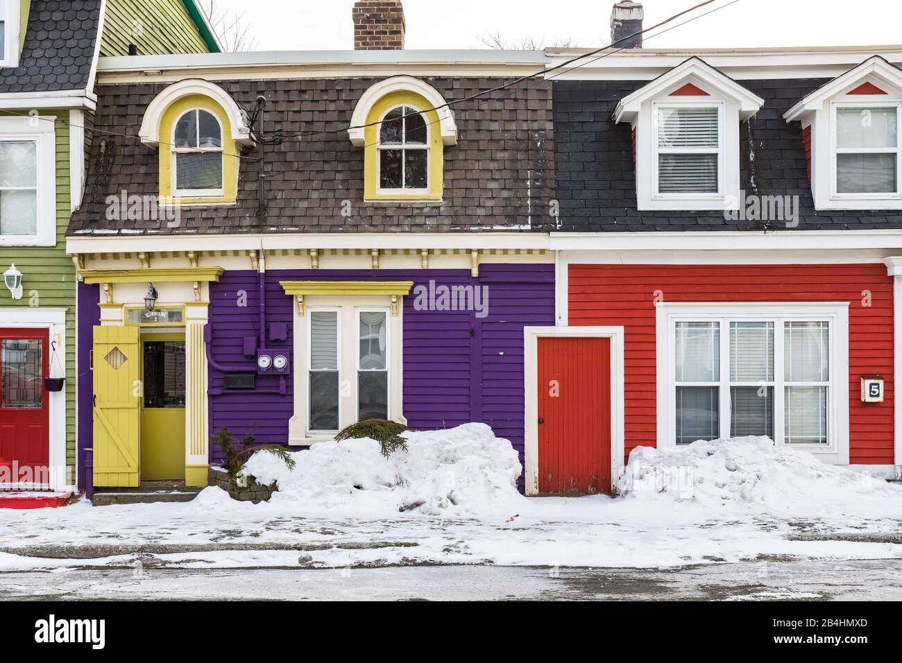 Some of the Jellybean Row historic row houses in St. John's ...