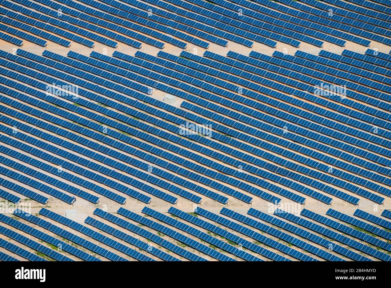 Aerial view of photovoltaic open-field plant Stock Photo - Alamy