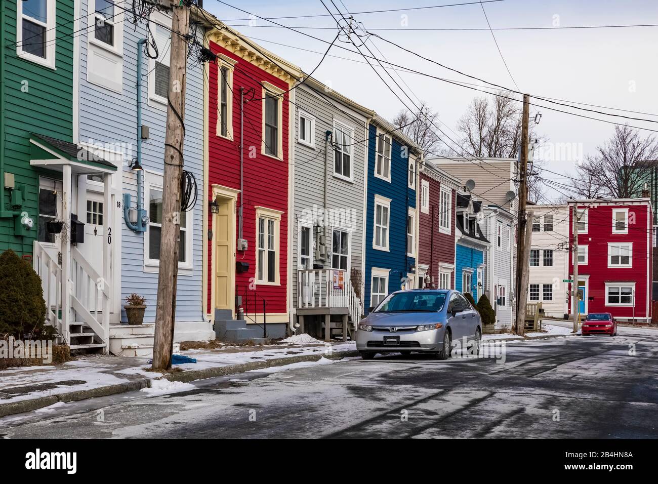 Some of the Jellybean Row historic row houses in St. John's ...