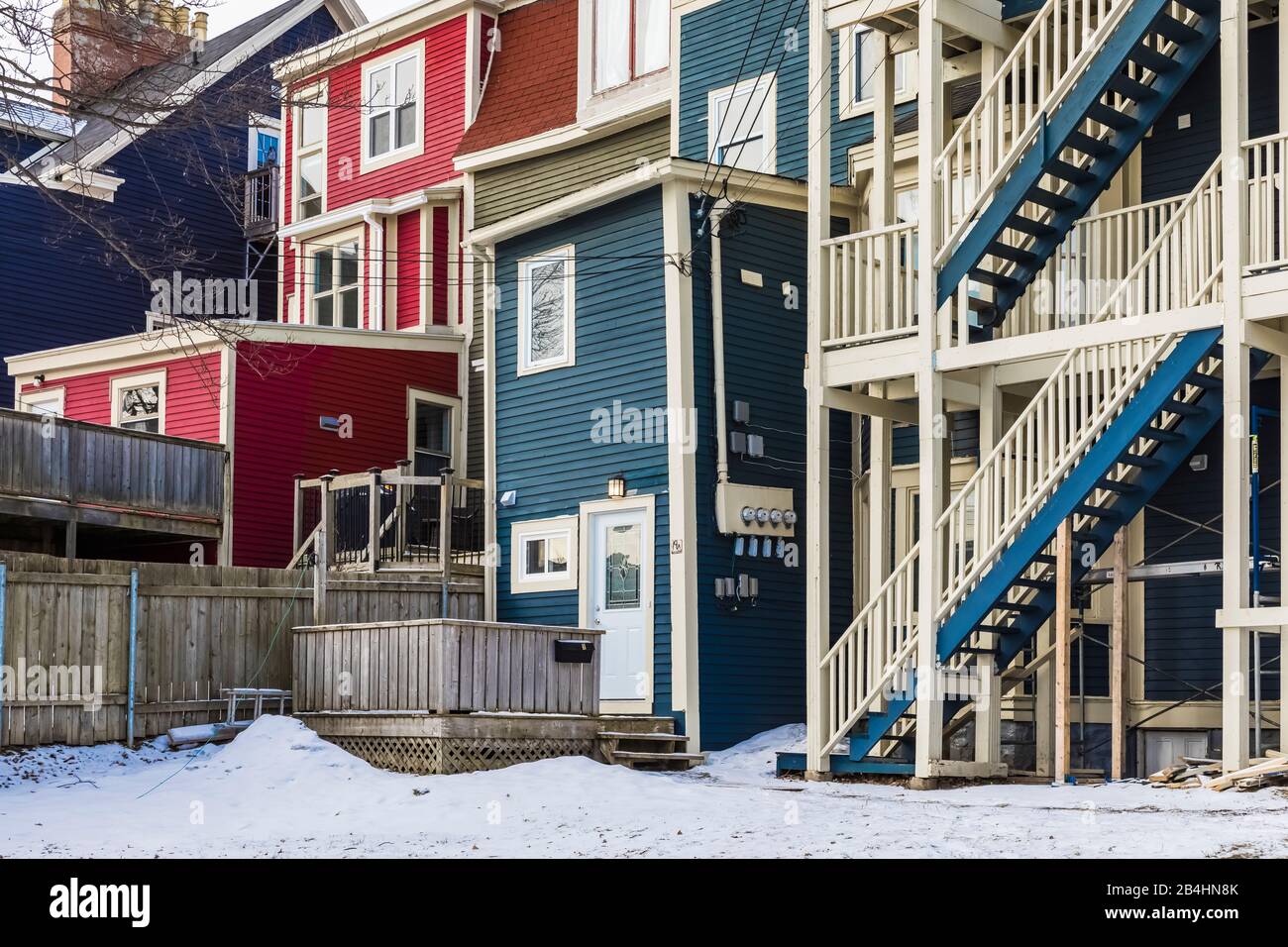 Some of the Jellybean Row historic row houses in St. John's ...