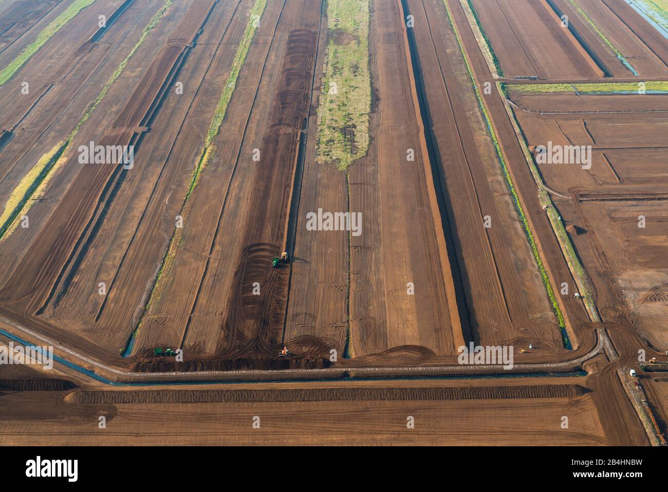 Aerial view of an excavated earth surface by open pit mining Stock ...