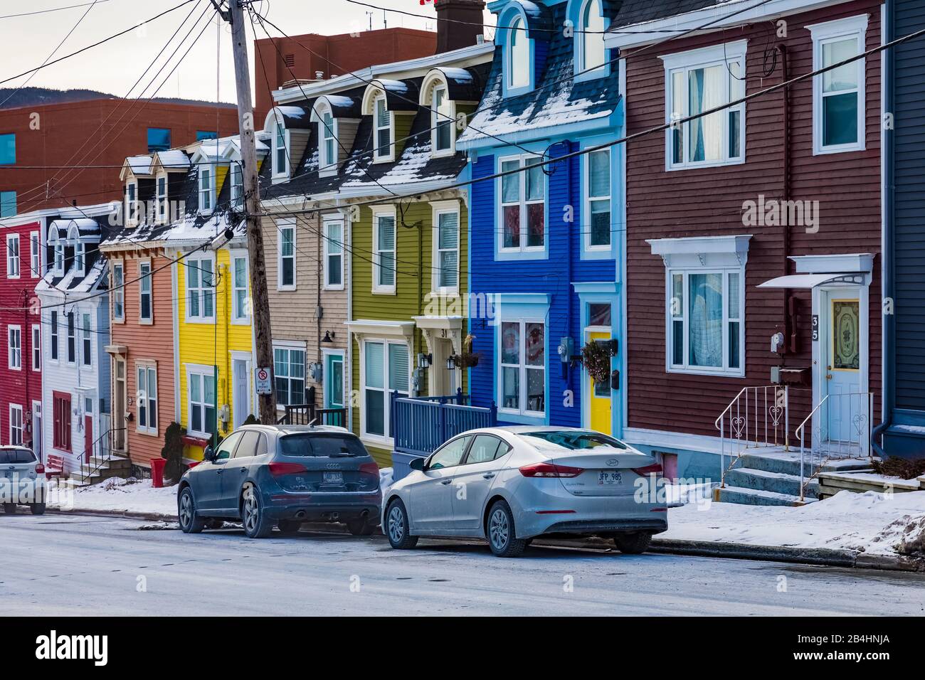 Some of the Jellybean Row historic row houses in St. John's ...