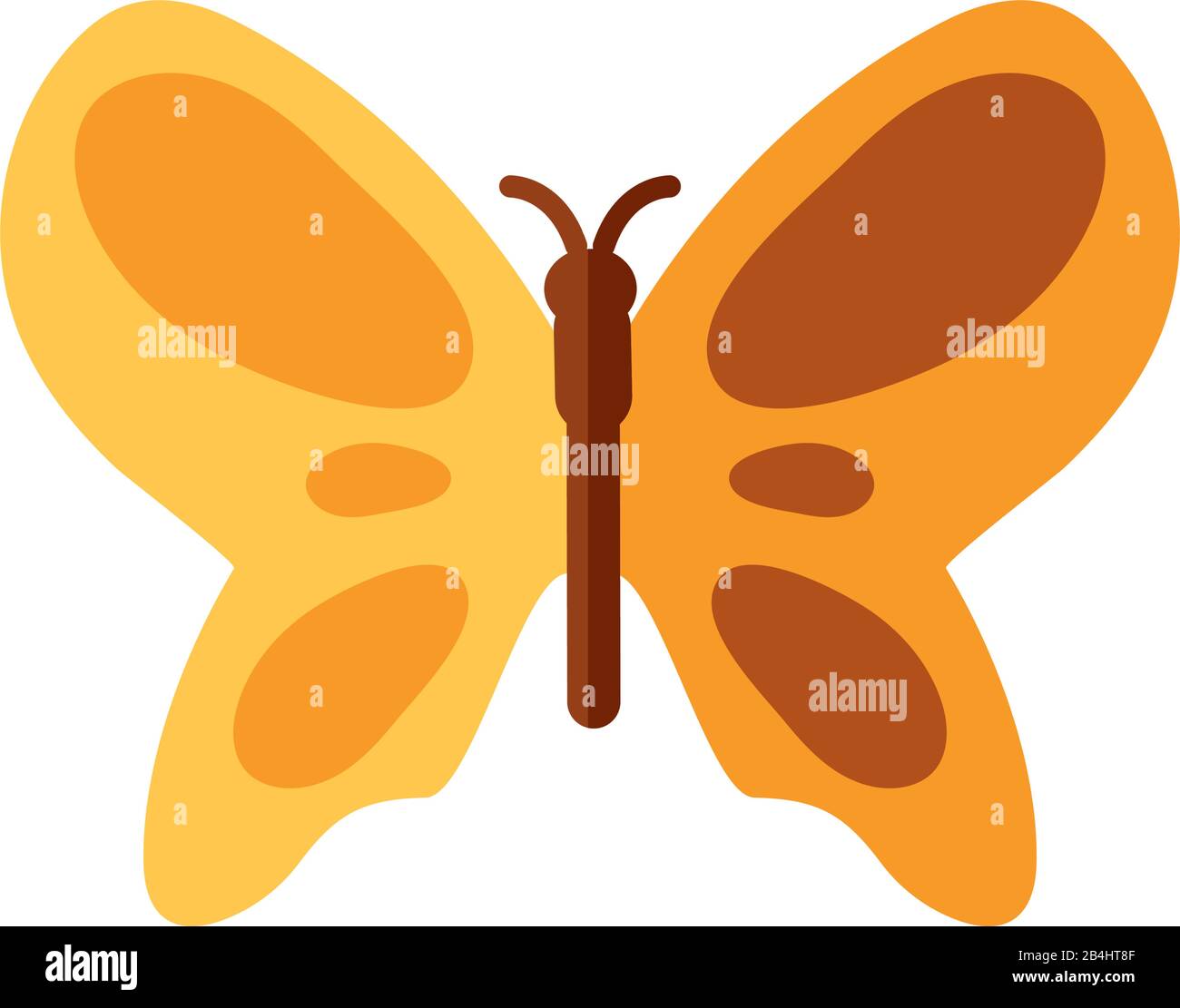 Butterfly Insect Over White Background Flat Style Icon Vector