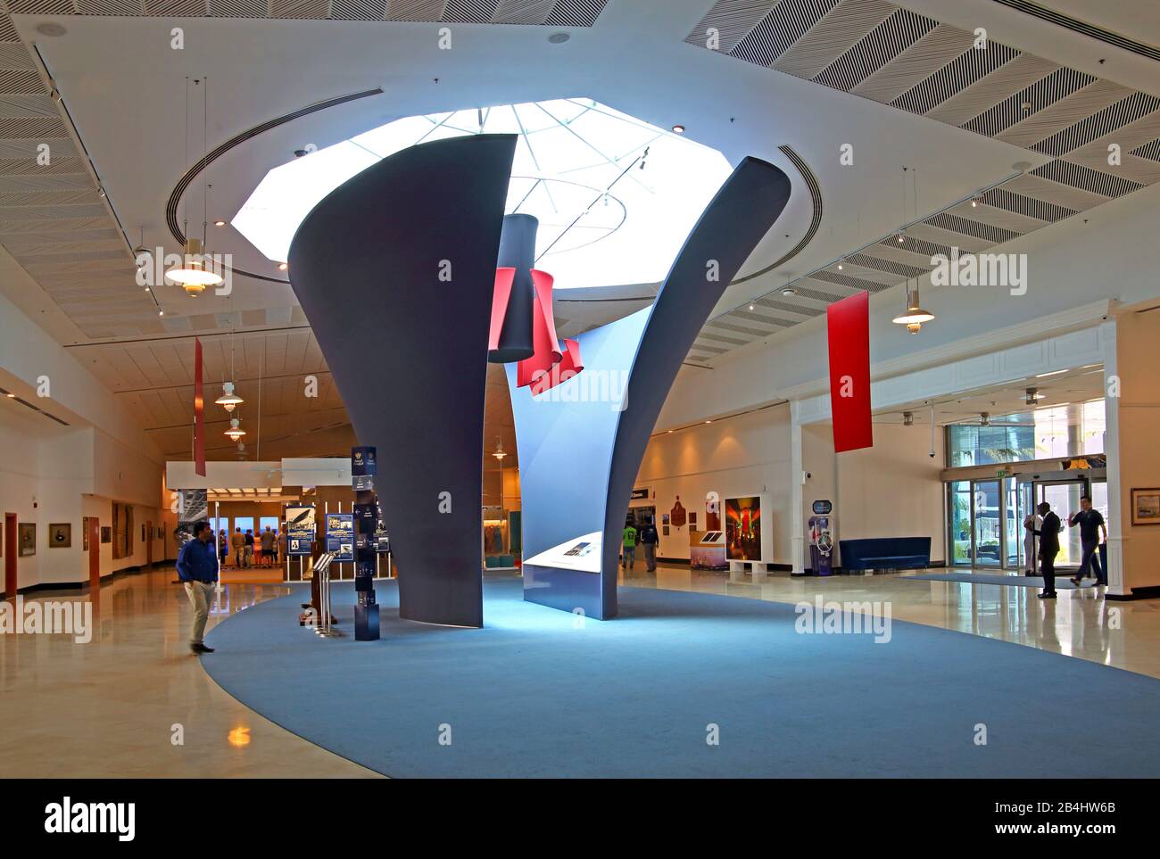 Entrance hall and museum on land to the hotel and museum ship Queen ...