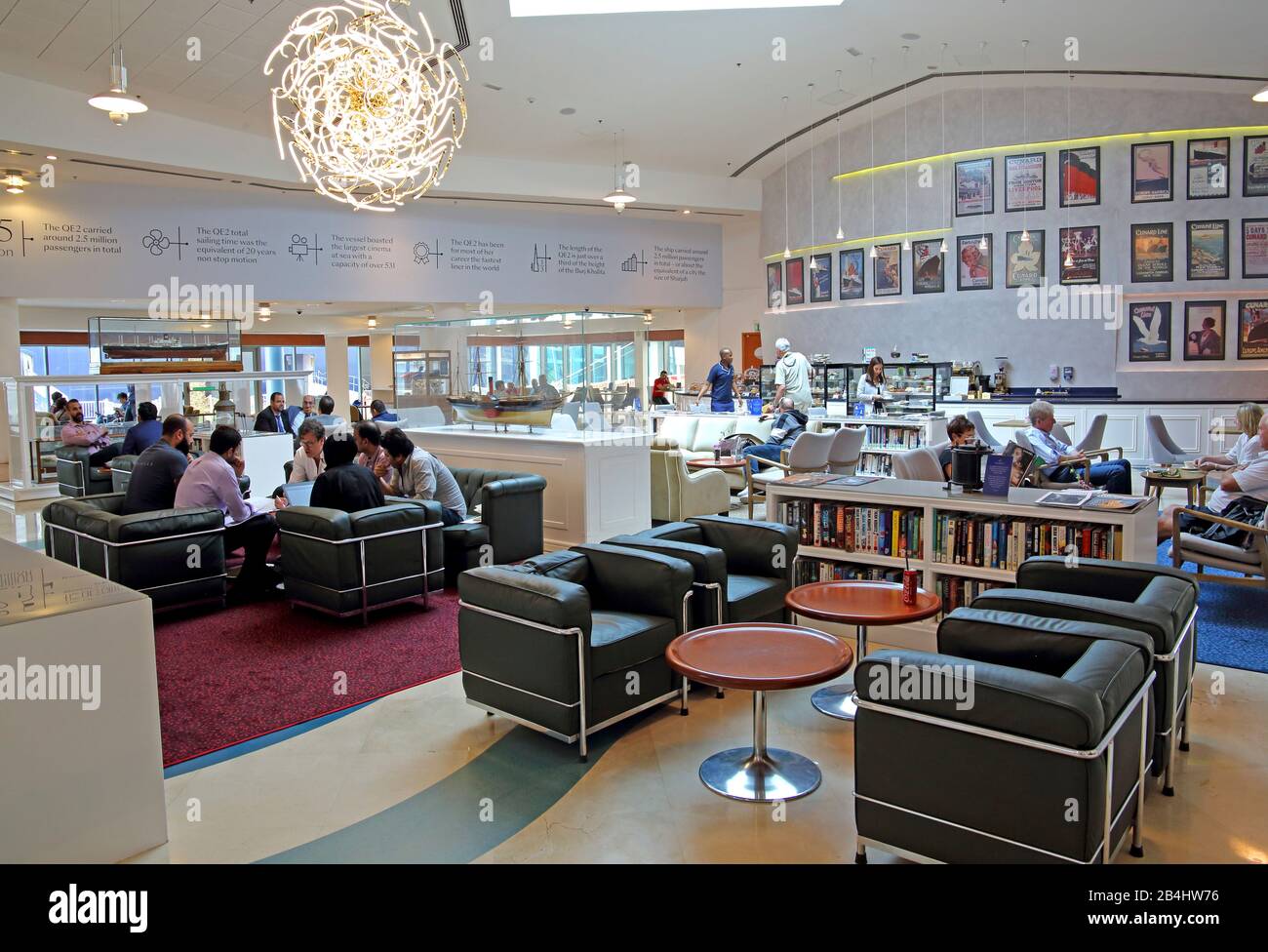 Restaurant in the entrance hall ashore to the hotel and museum ship ...