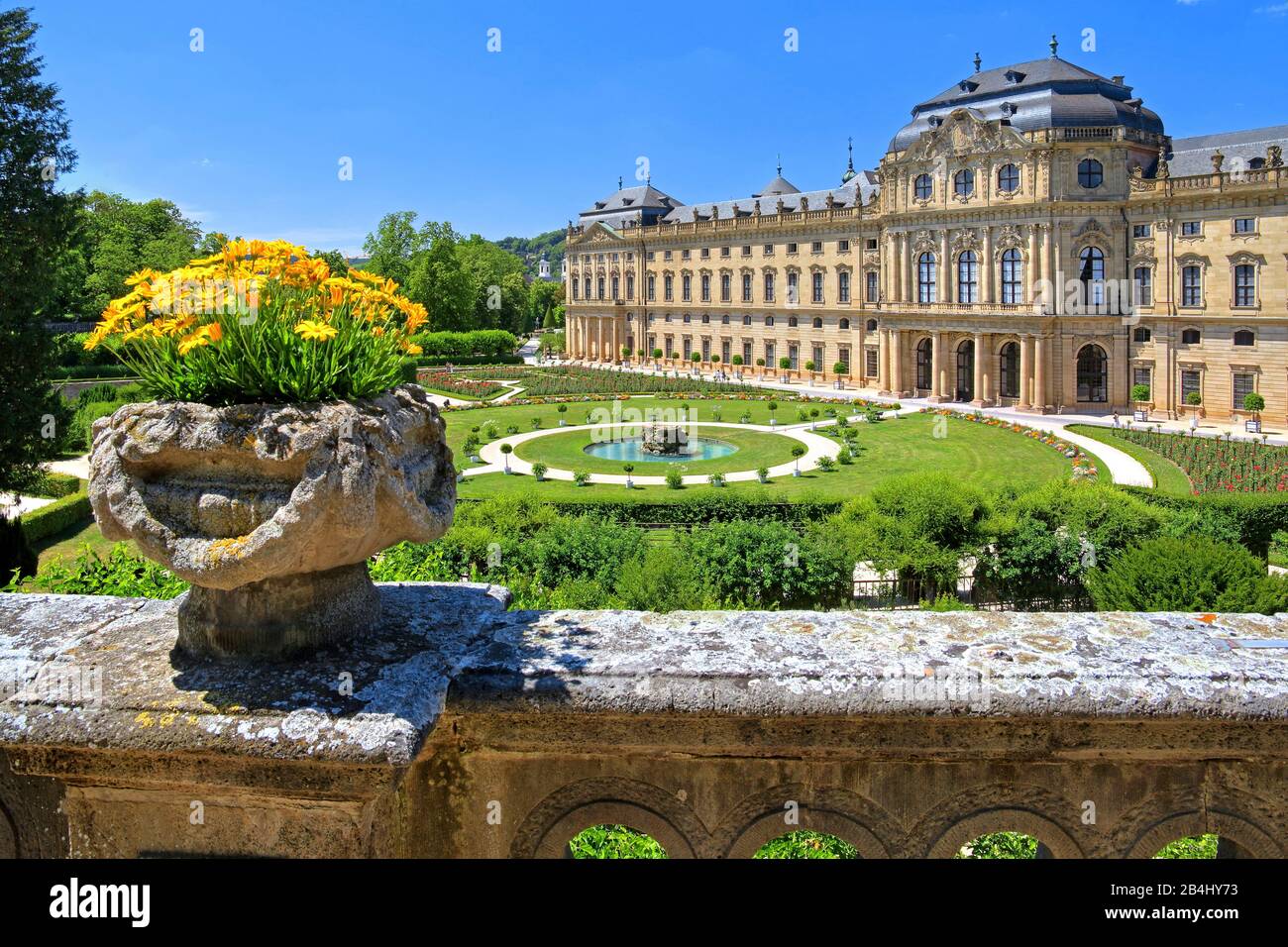 East side of the Residenz am Hofgarten, Würzburg, Maintal, Lower ...