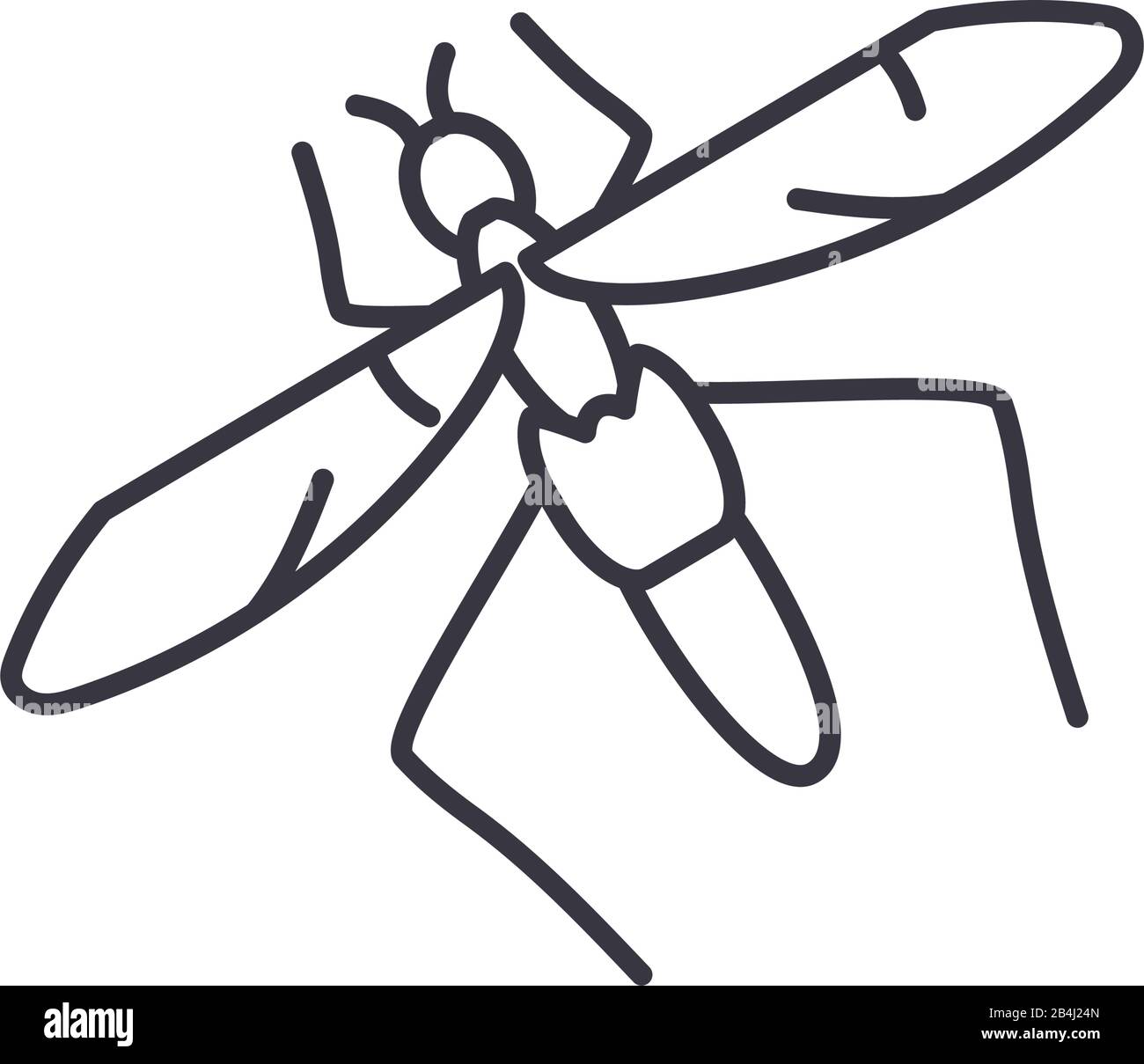 mosquito insect icon over white background, line detail style, vector ...