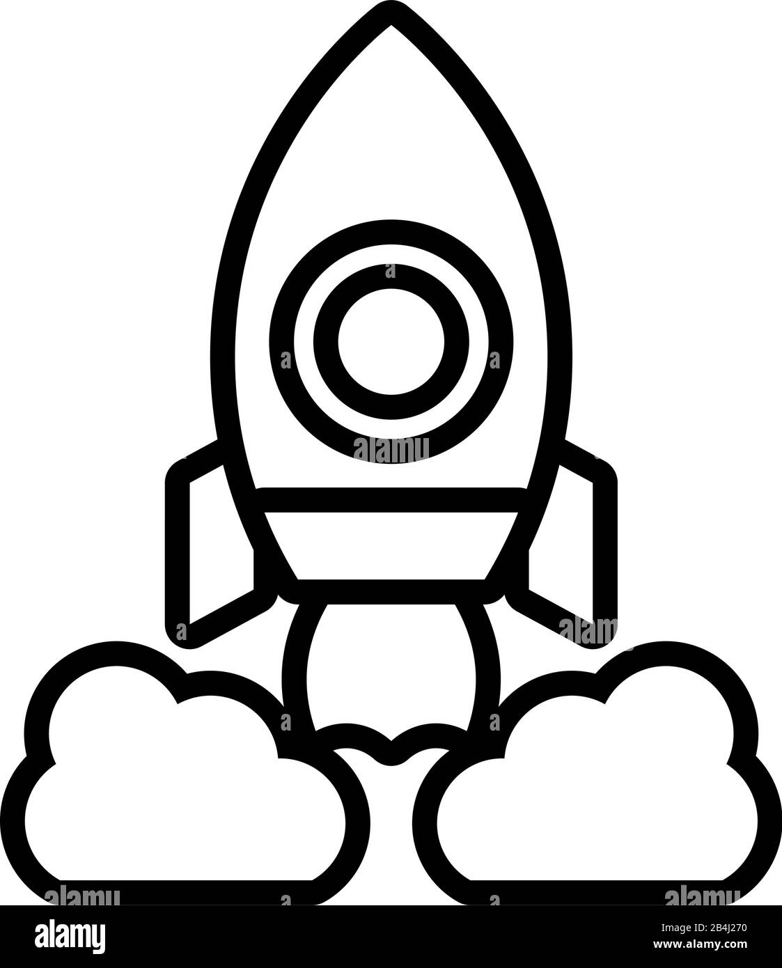 flying rocket in white background vector illustration design Stock ...