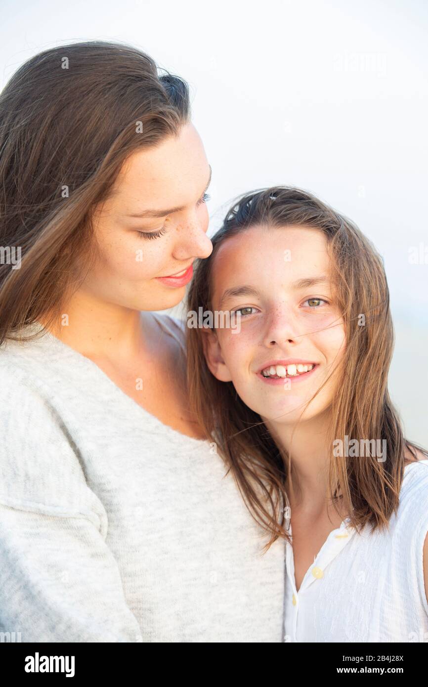 Siblings, portrait, hug Stock Photo - Alamy