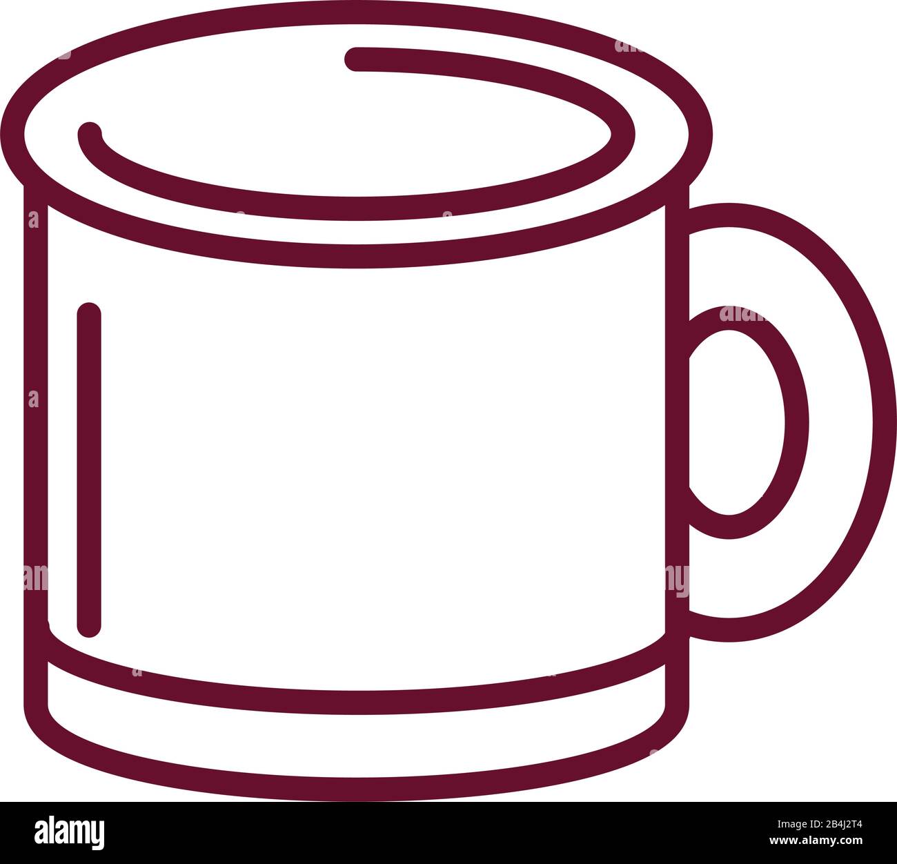 chocolate mug icon over white background, line style icon, vector ...