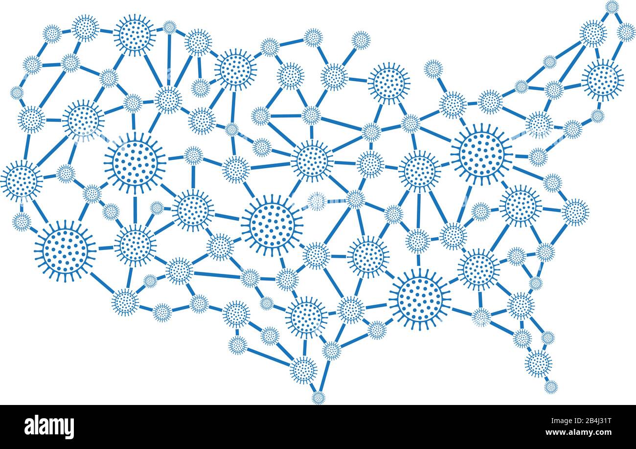 America Virus Propagation Map Community Spreading Controlling Virus ...