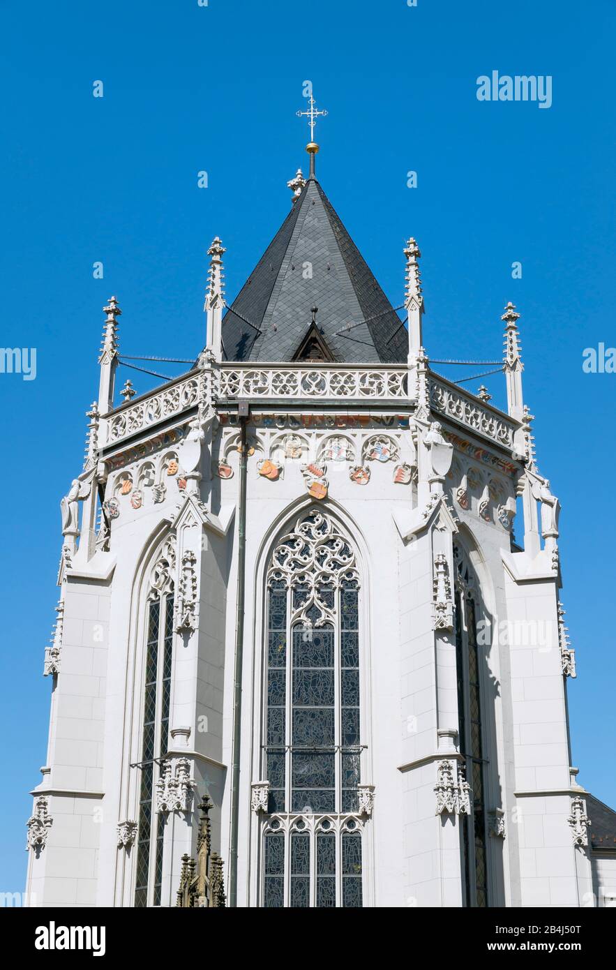 Germany, Bavaria, Hassfurt, Knight's Chapel, late Gothic Marian Shrine ...