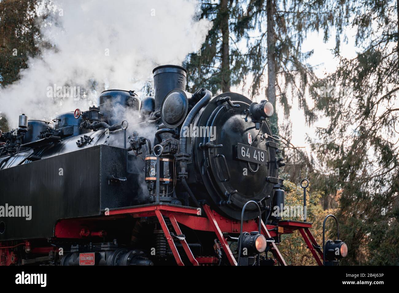Steam locomotive, Schwäbische Waldbahn, Tannwald, Welzheim, Baden ...