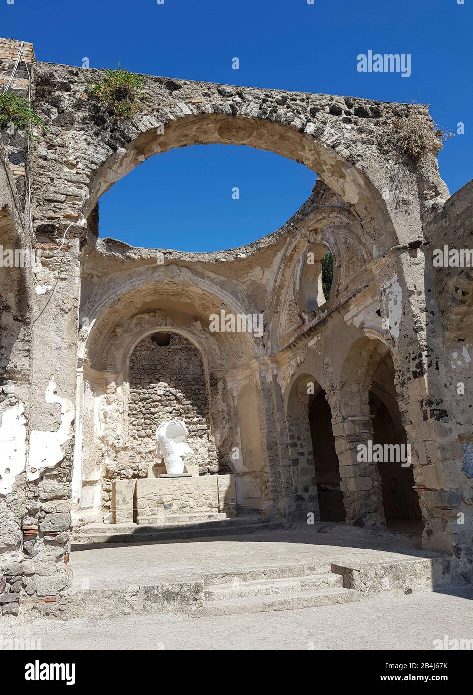 Ischia Ponte, Castello Aragonese, Aragon Castle, ruin of the Cattedrale ...