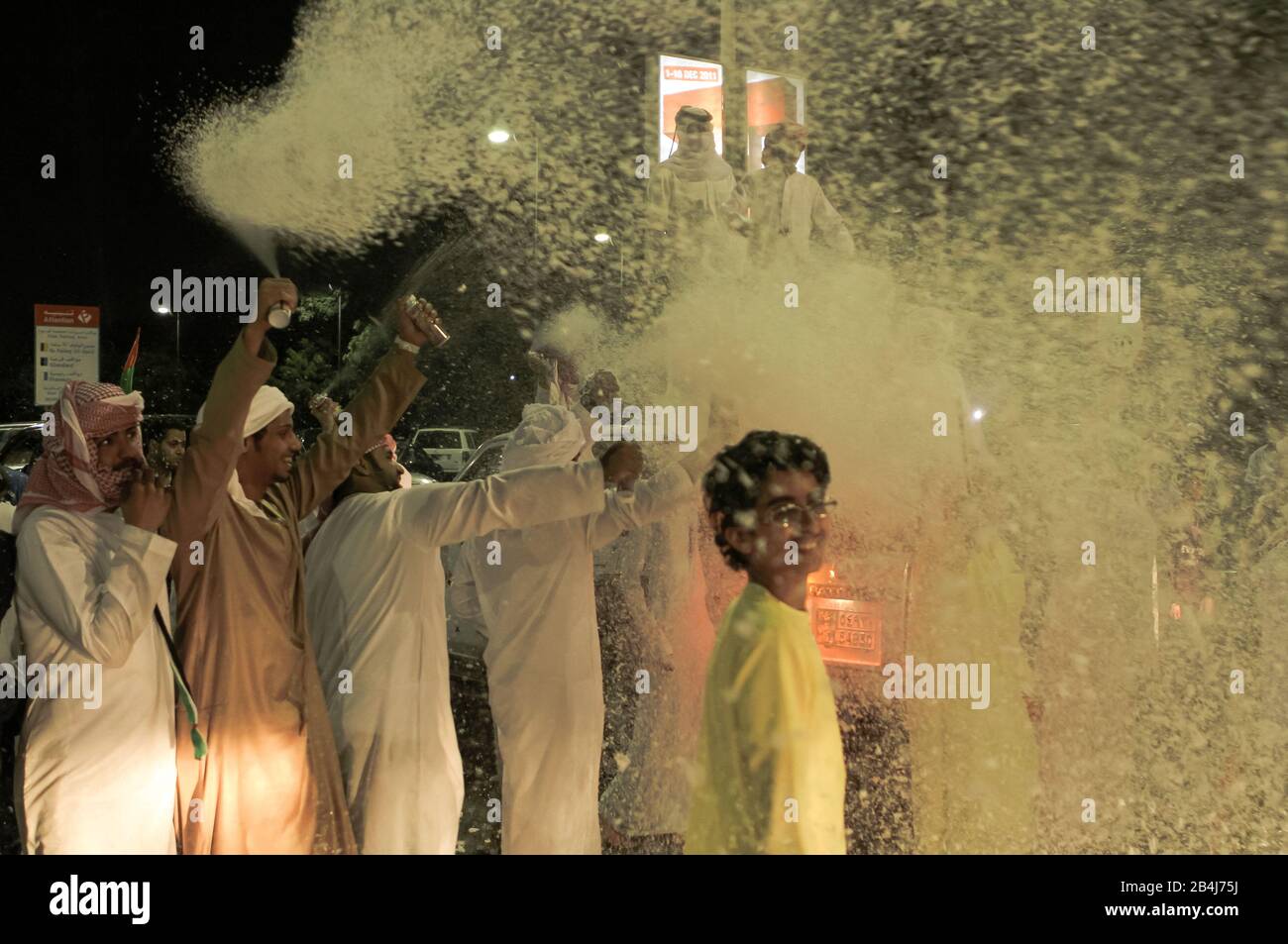 UAE national Day people celebrating in Abu Dhabi Streets in December 2 ...