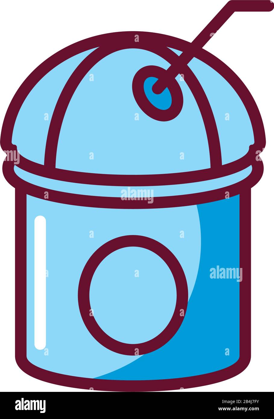 smoothie cup icon over white background, fill style icon, vector ...