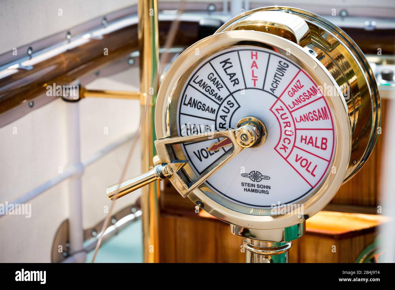 Driving sign on the paddle steamer Hohentwiel on Lake Constance Stock ...