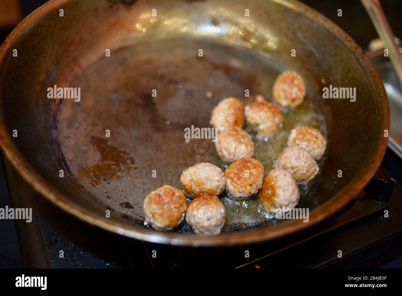 Cooked vegan, plant-based protein (fake meat) "pork" appetizers made ...
