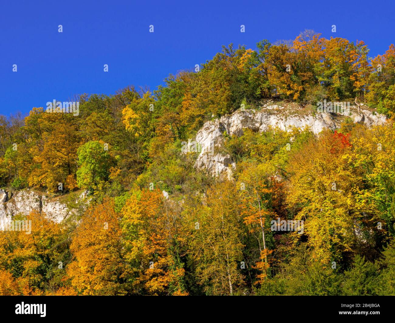 The Danube Mountains at Weltenburg Monastery near Kelheim, Lower ...