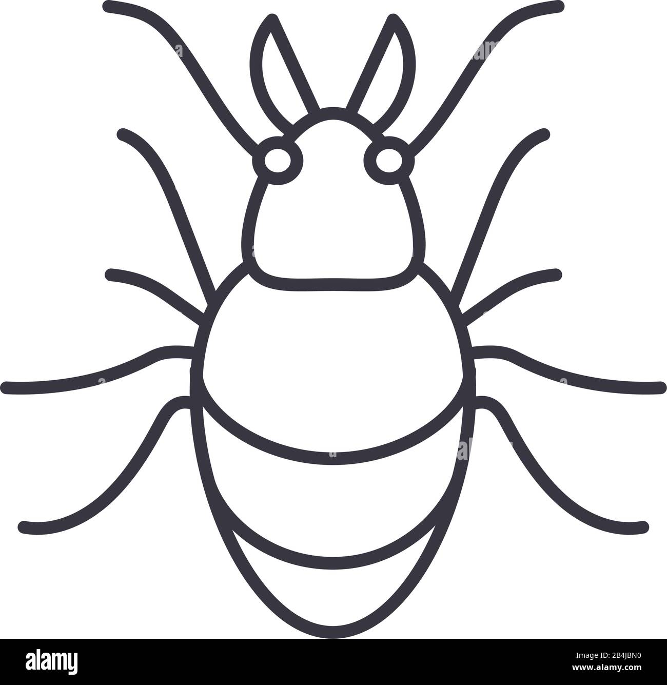 chafer insect icon over white background, line detail style, vector ...
