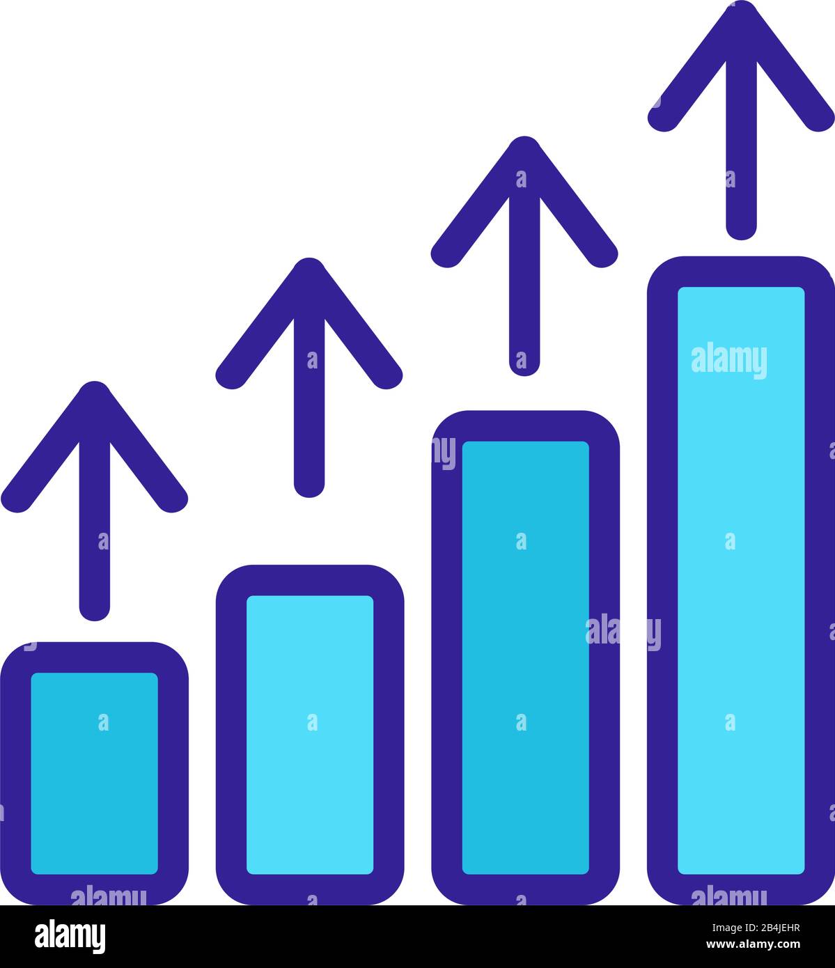 Rise chart icon vector. Isolated contour symbol illustration Stock ...