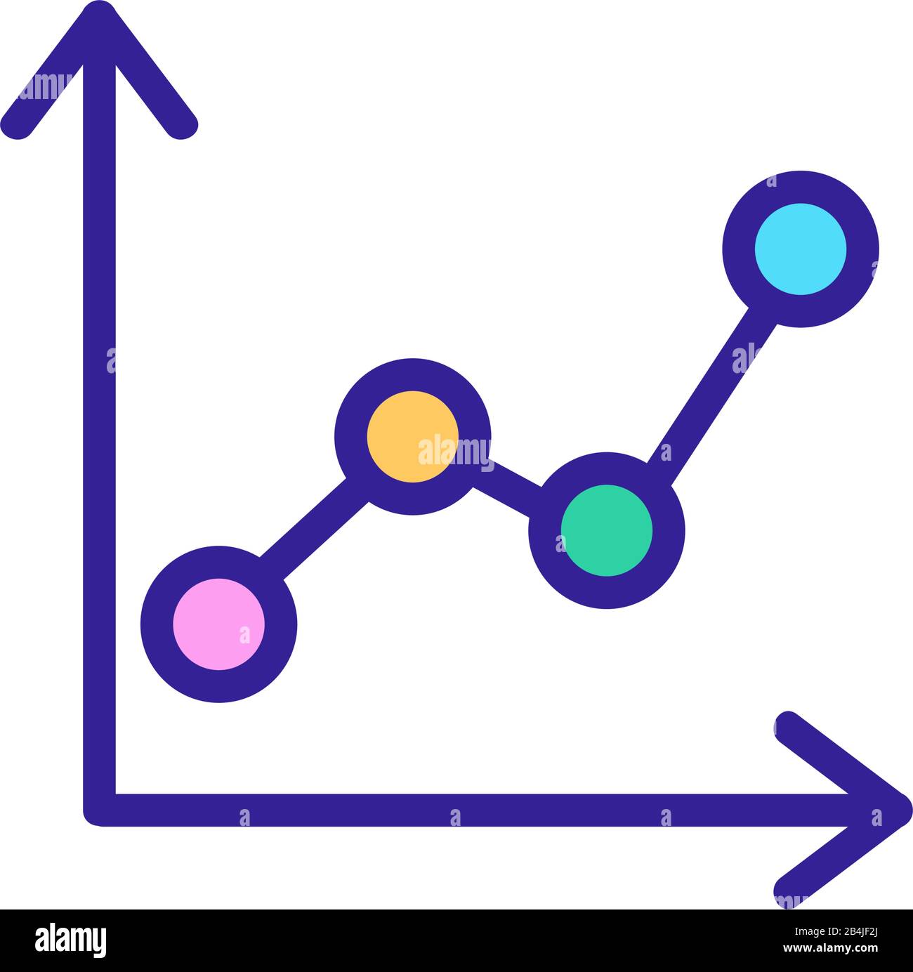 Rise chart icon vector. Isolated contour symbol illustration Stock ...