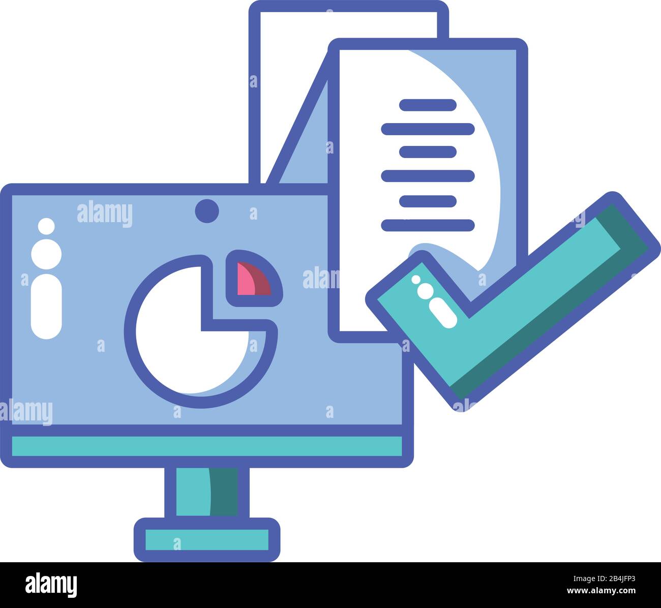 computer screen with digital technology in white background vector ...