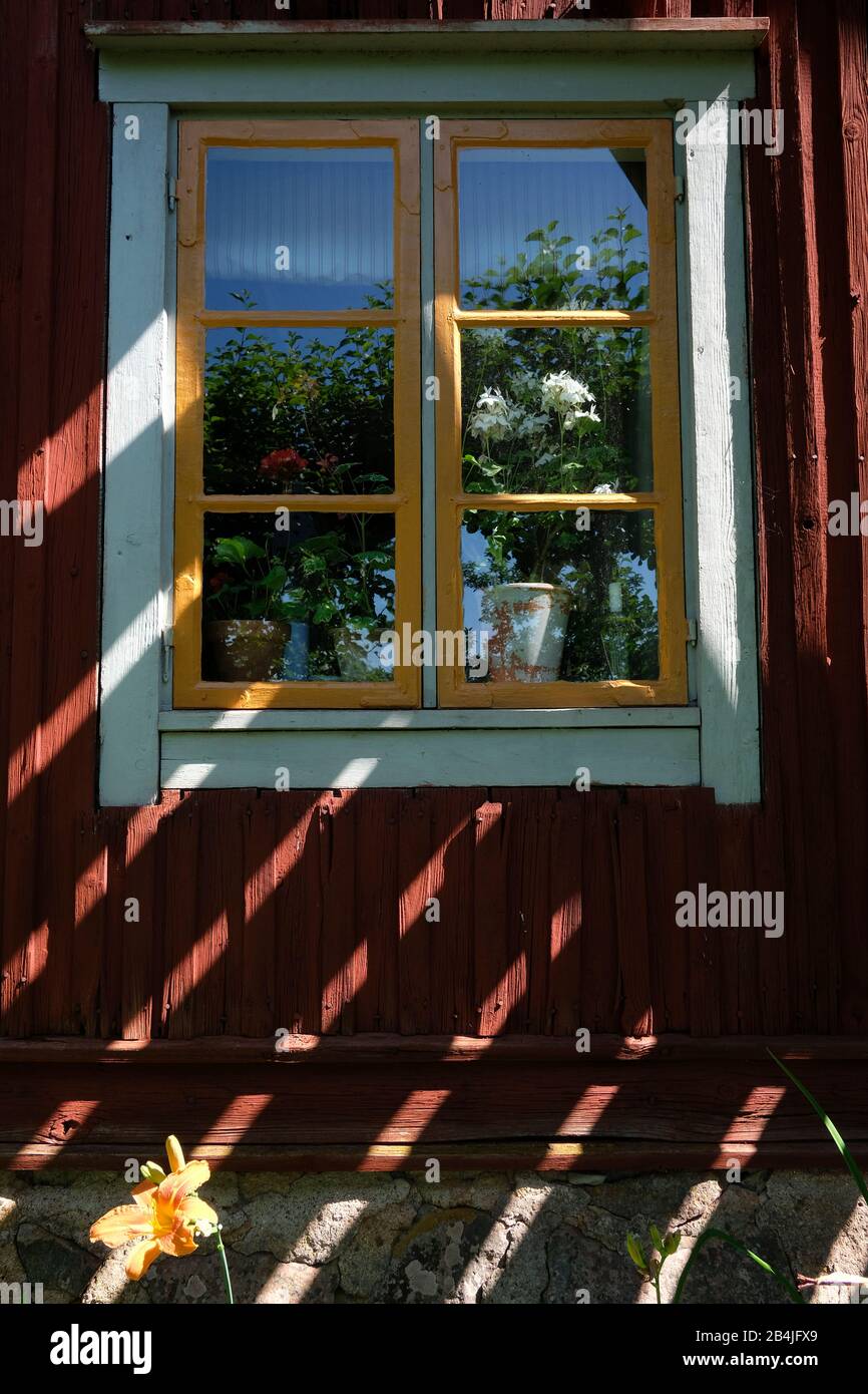 Europe, Sweden, Uppland, typical house, detail, window Stock Photo - Alamy