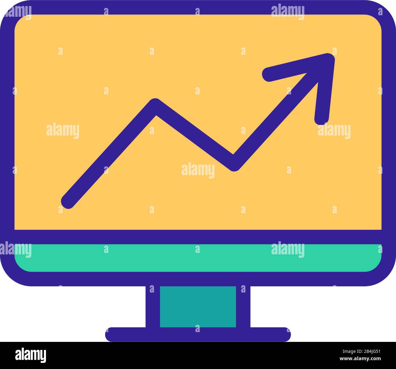 Rise chart icon vector. Isolated contour symbol illustration Stock ...