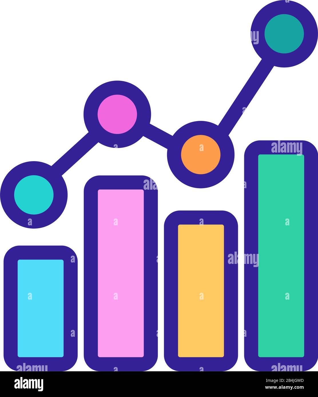 Rise chart icon vector. Isolated contour symbol illustration Stock ...