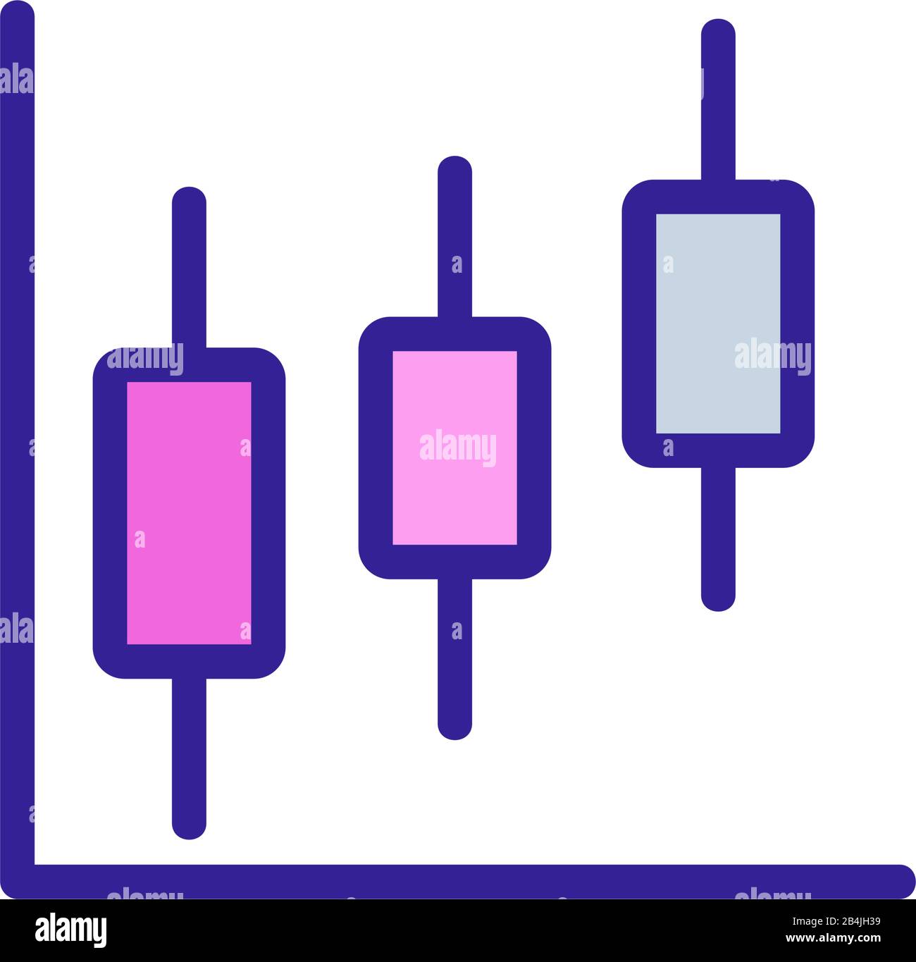 Rise chart icon vector. Isolated contour symbol illustration Stock ...
