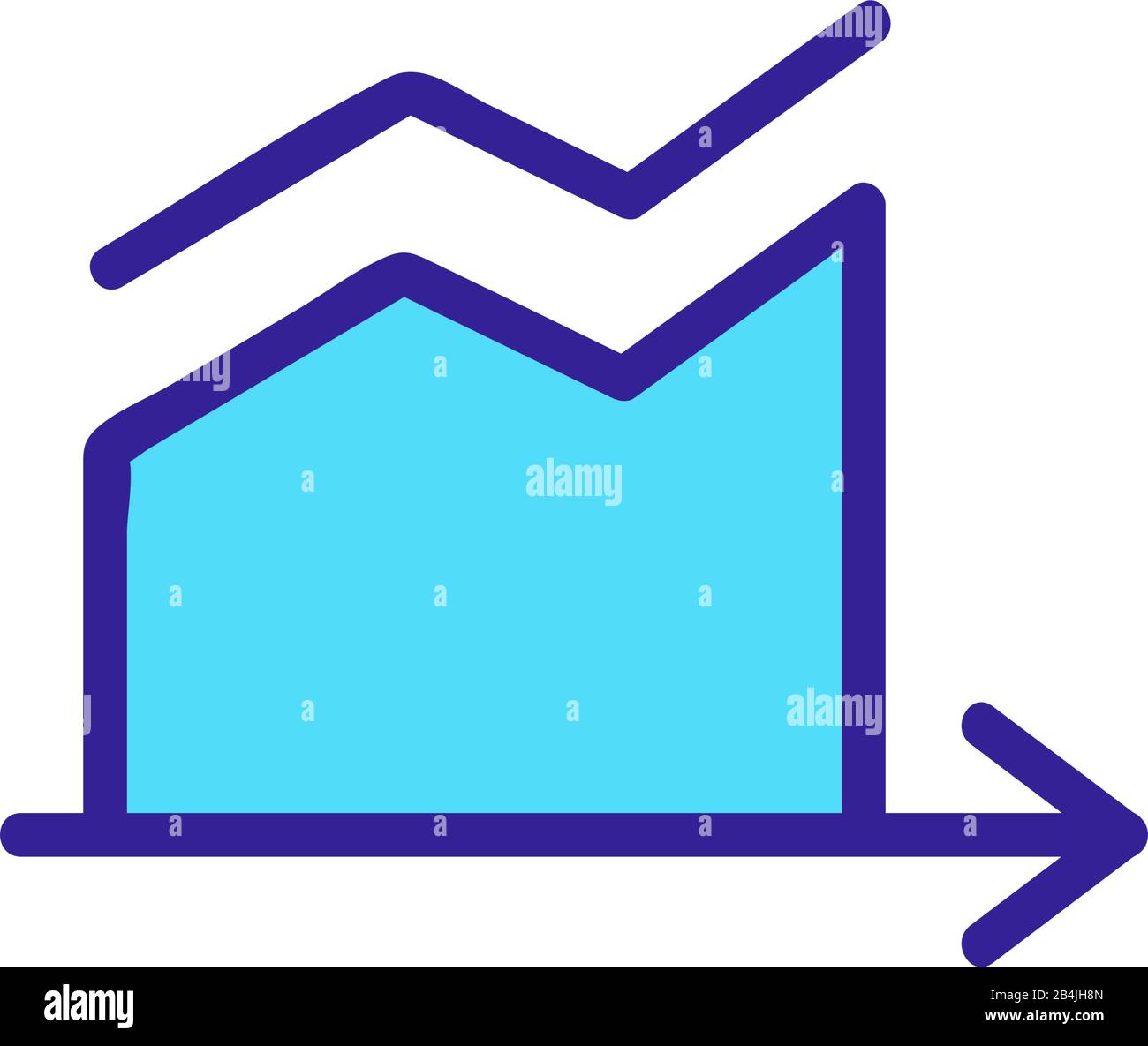 Rise chart icon vector. Isolated contour symbol illustration Stock ...