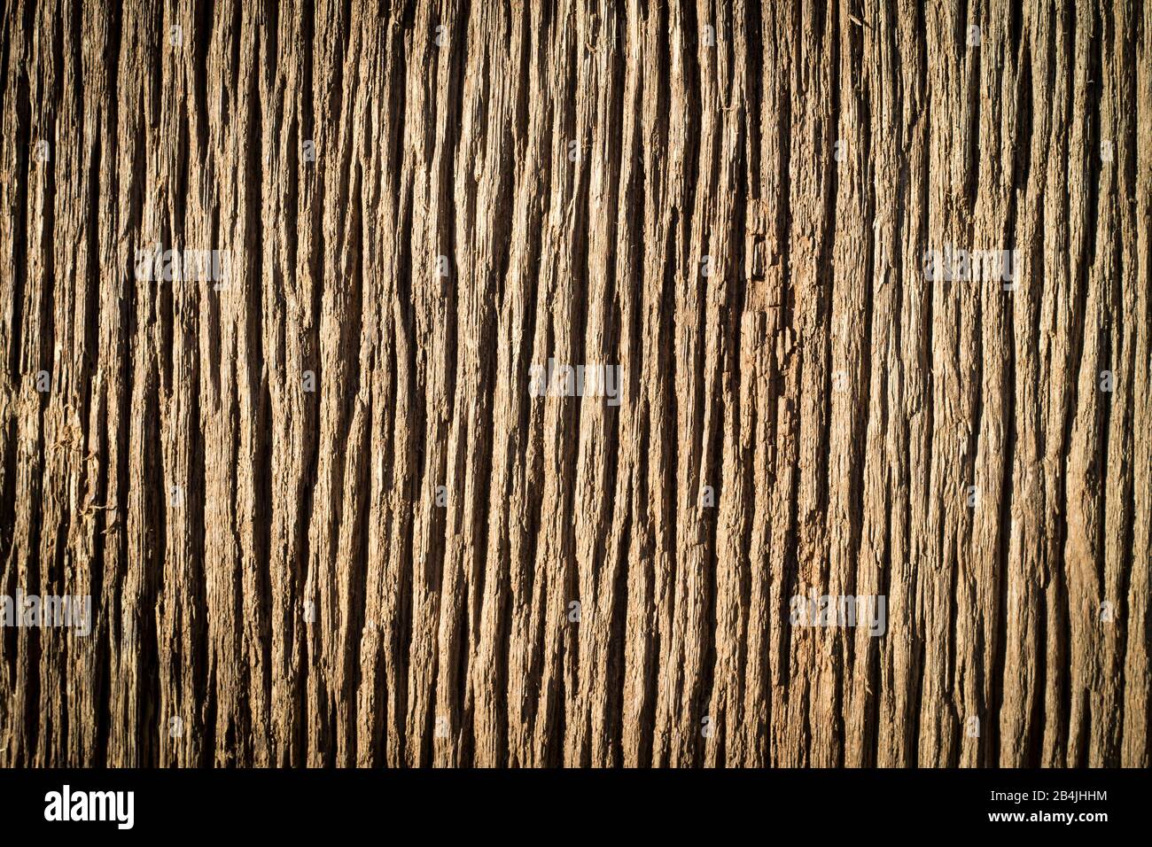 old wooden plank with many horizontal grooves. for background or rustic ...