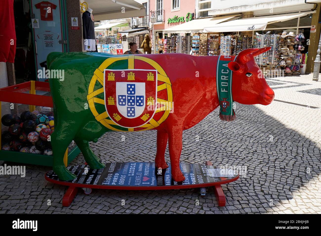 Europe, Portugal, Algarve region, Lagos, shop, football fan merchandise ...