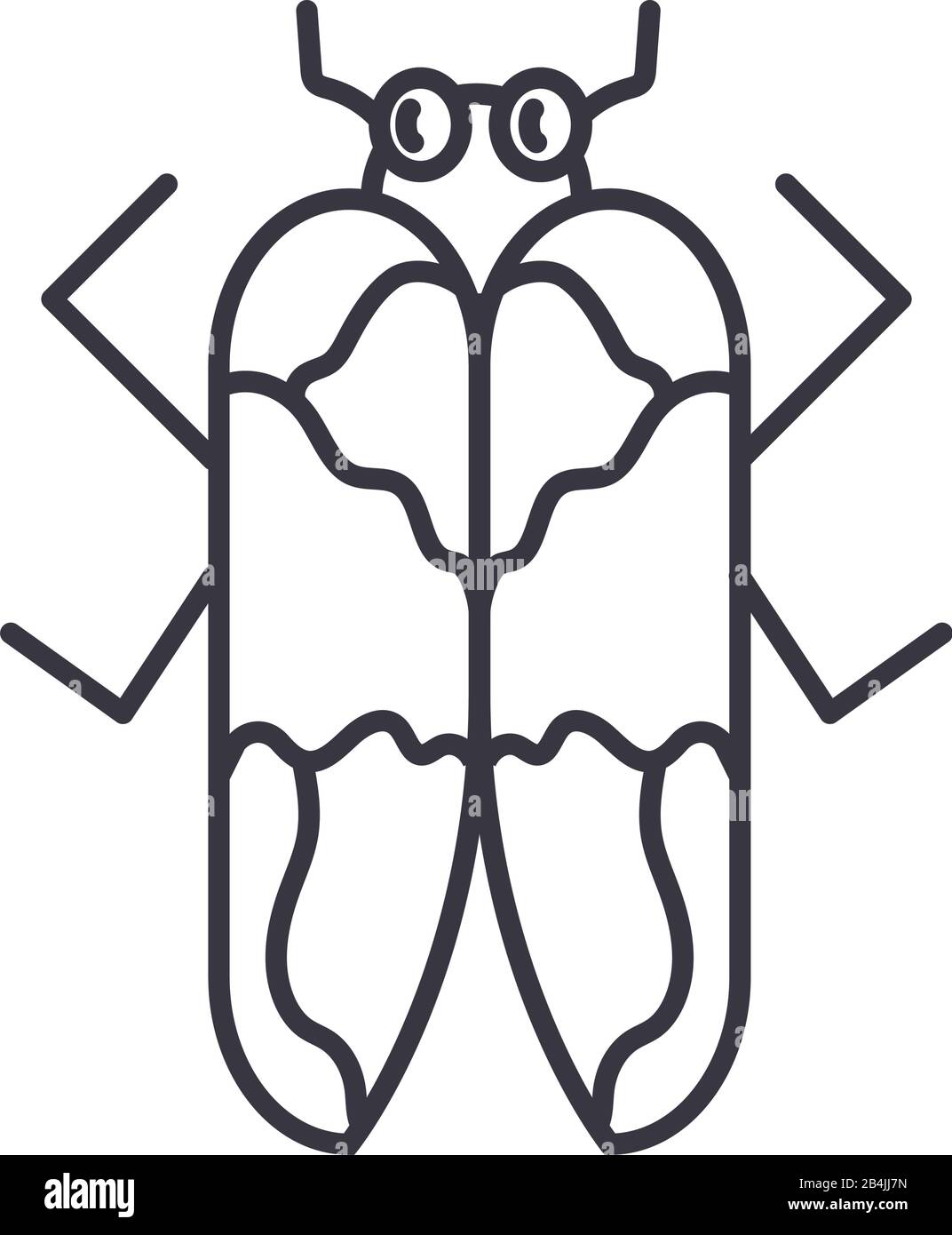 firefly insect icon over white background, line detail style, vector ...