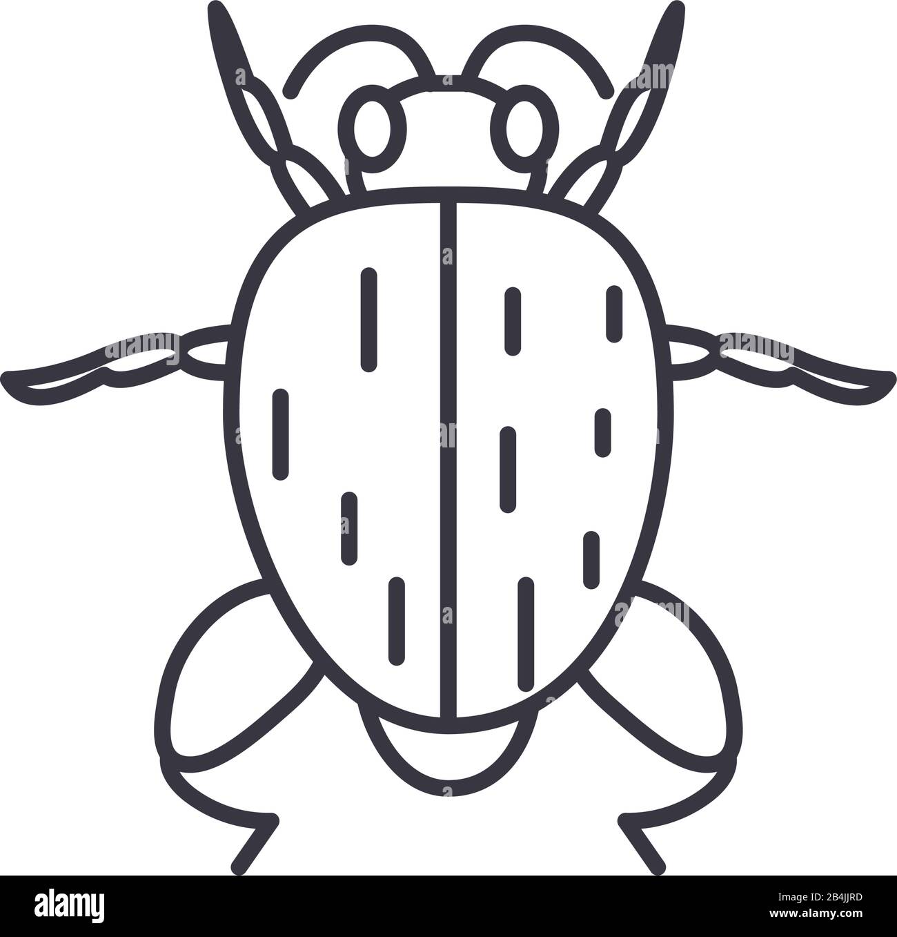 Bug Insect Icon Over White Background Line Detail Style Vector