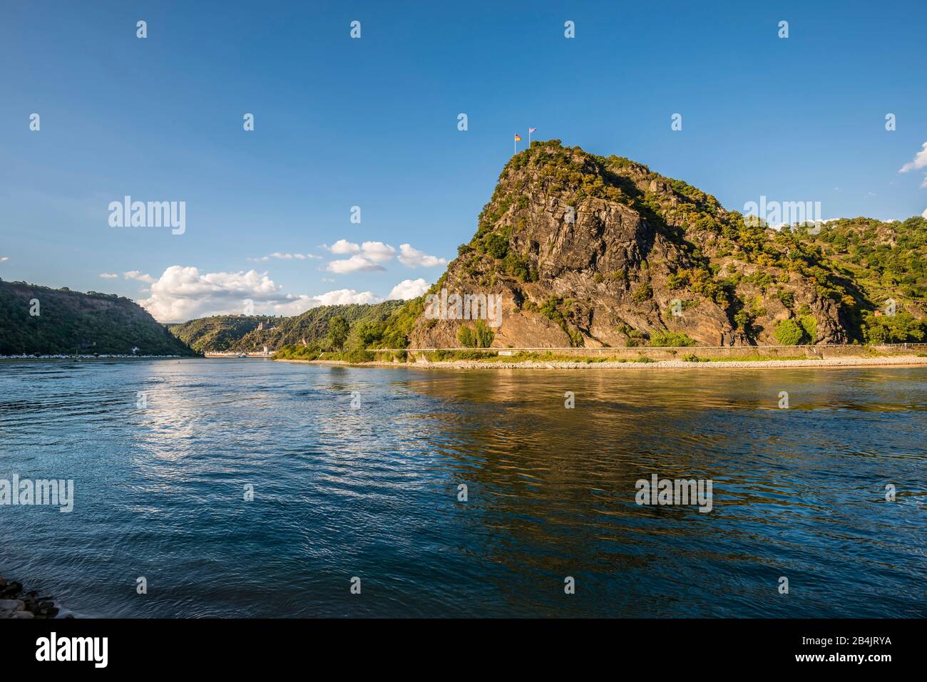 Loreley rock near St. Goarshausen on the Middle Rhine, mystical ...