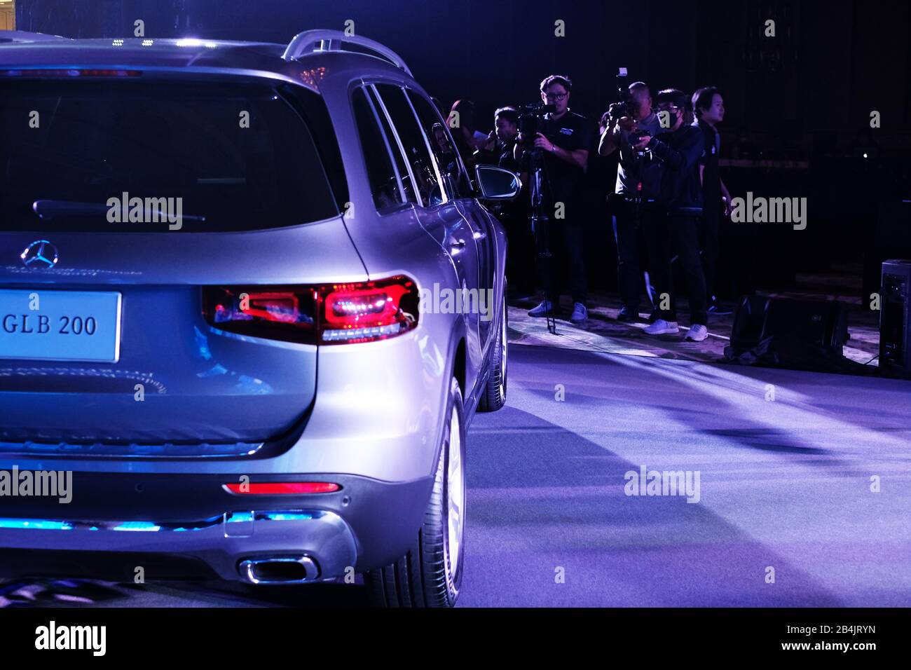 The press take photos of new Benz model Stock Photo - Alamy