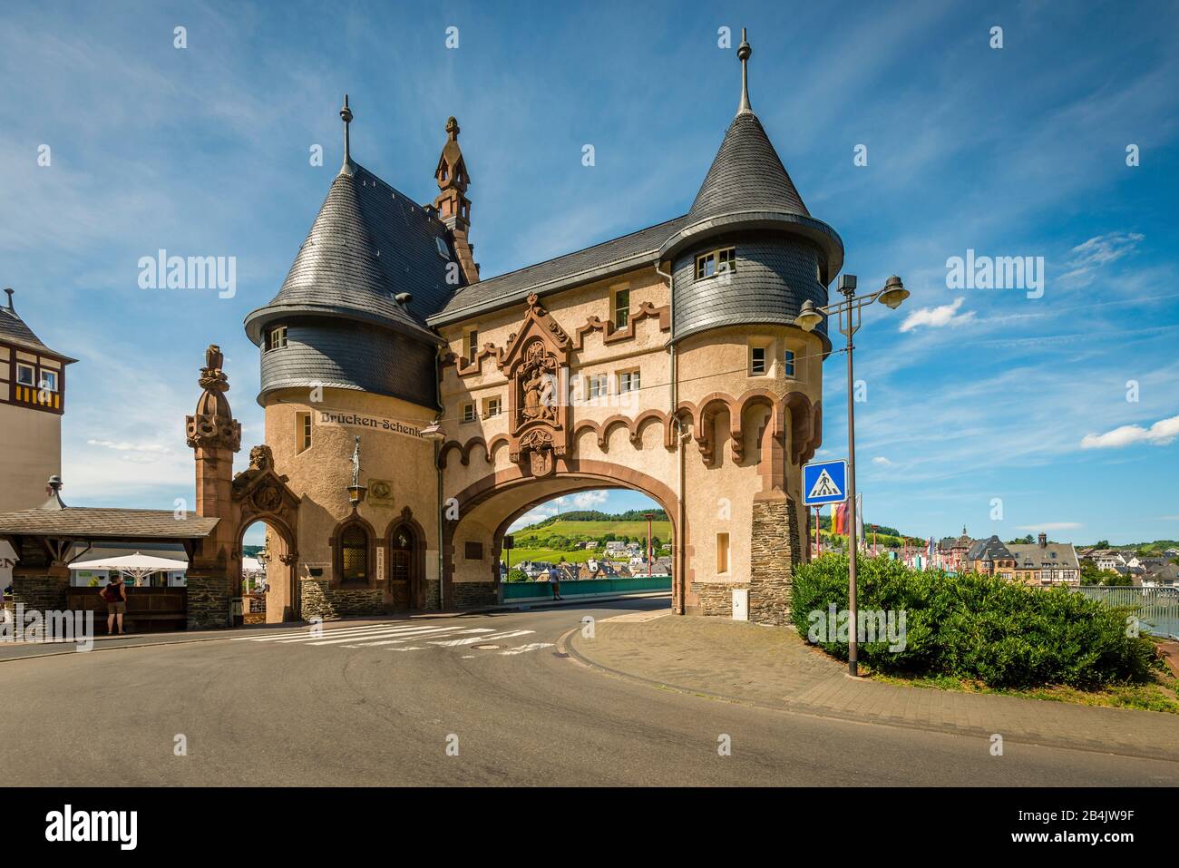 South side of the moselle bridge with art nouveau elements hi-res stock ...