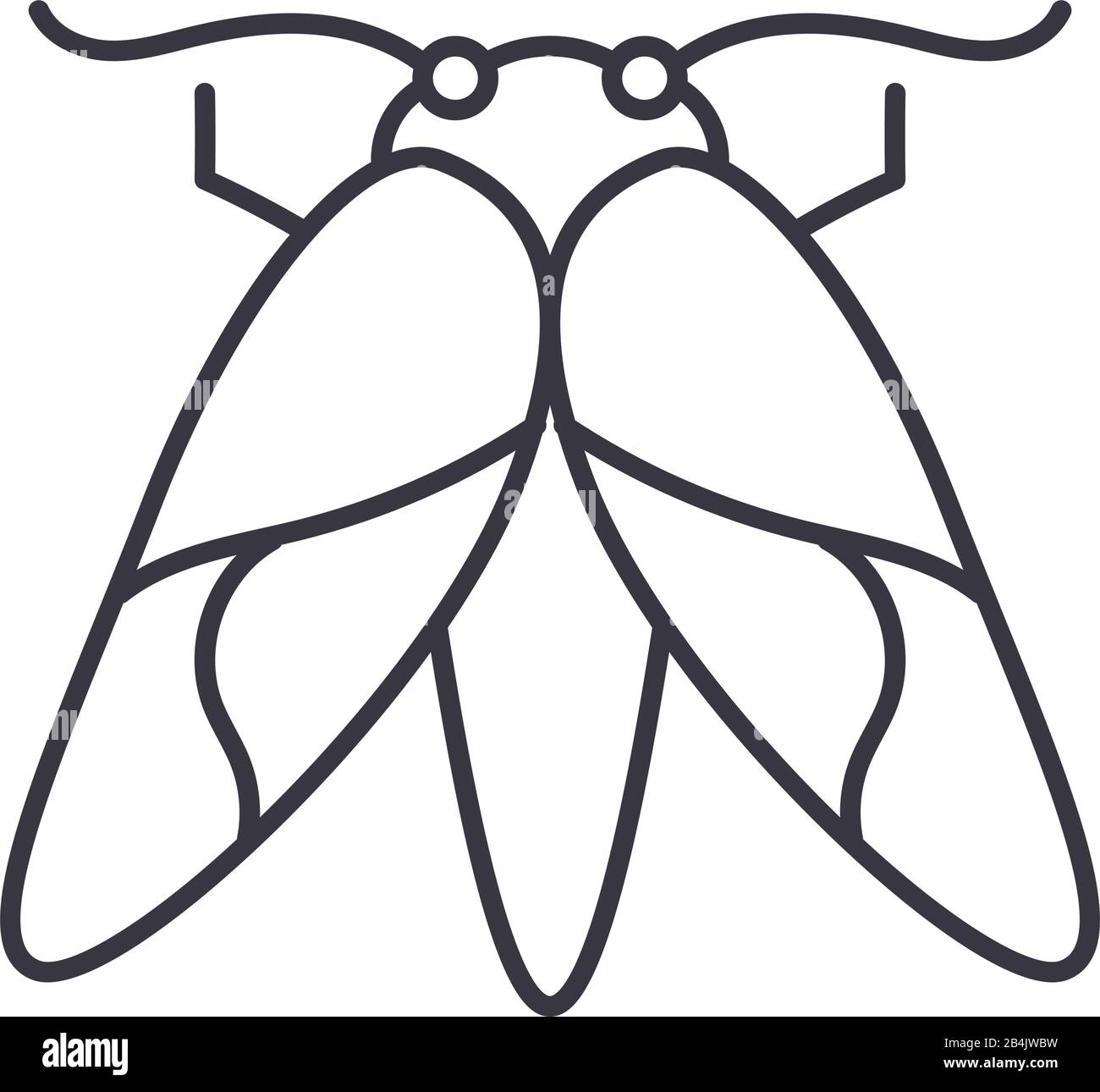 moth insect over white background, line detail style icon, vector ...