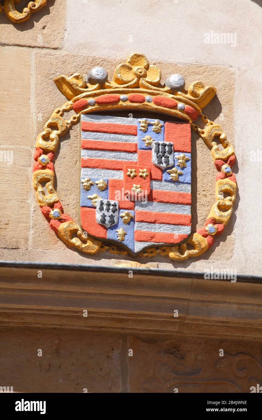 Luxembourgish coat of arms, Luxembourg City, Luxembourg, Europe Stock ...
