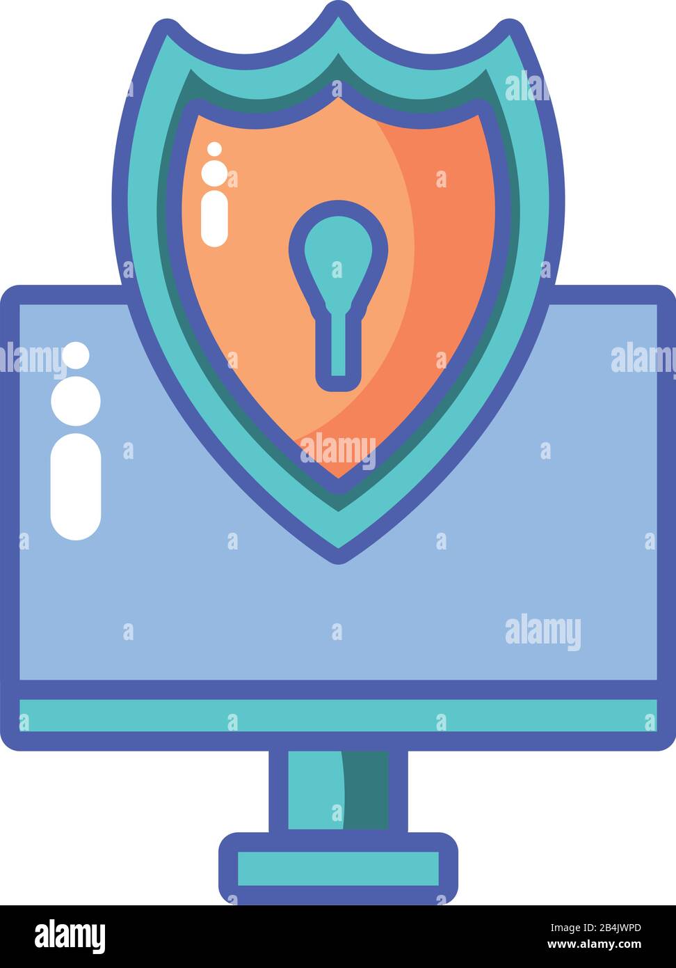 computer screen with digital technology in white background vector ...