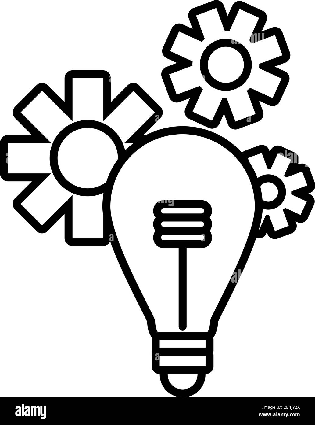 light bulb with gears in white background vector illustration design ...