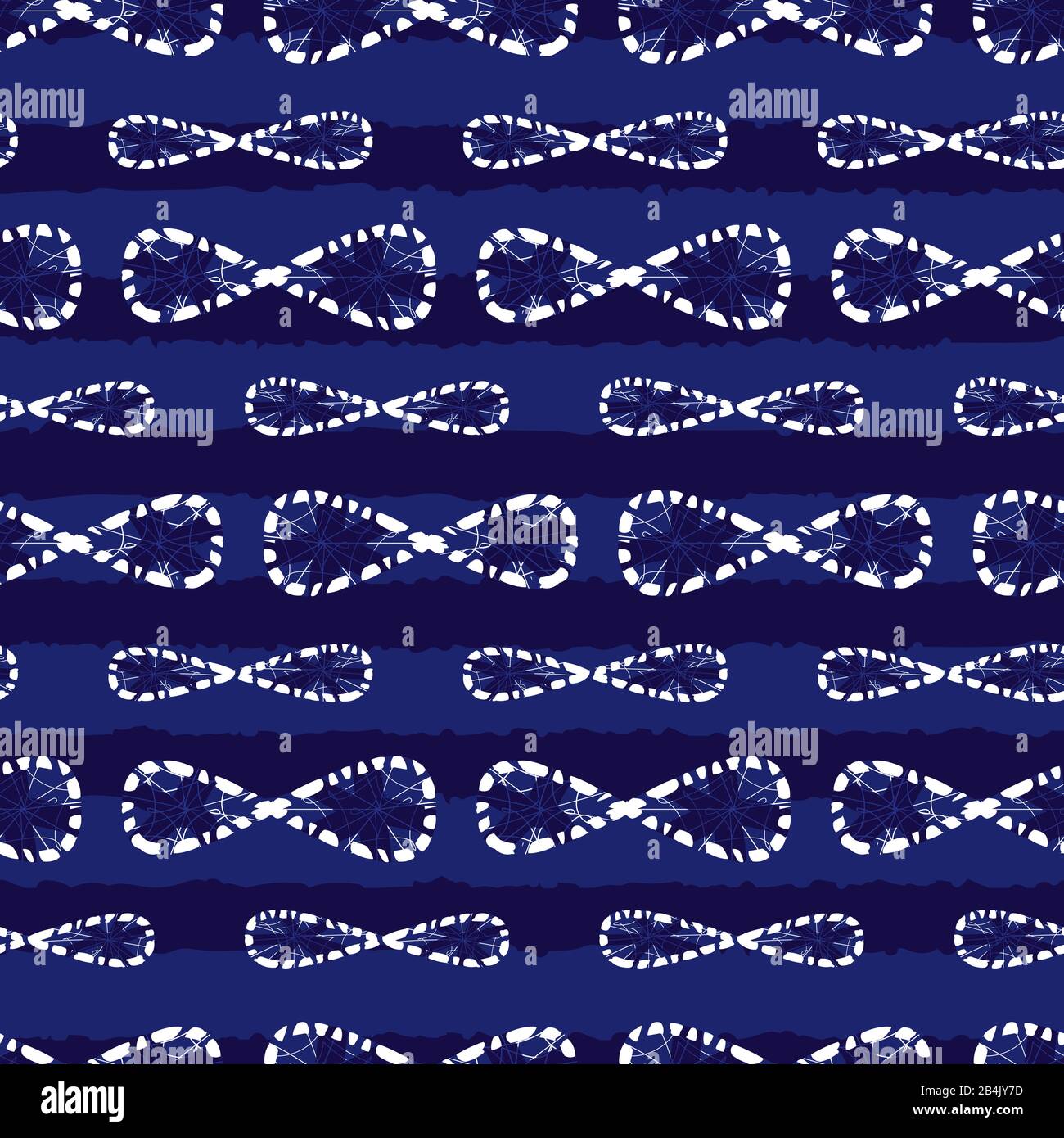 Vector blue shibori monochrome infinity loop seamless pattern. Suitable ...